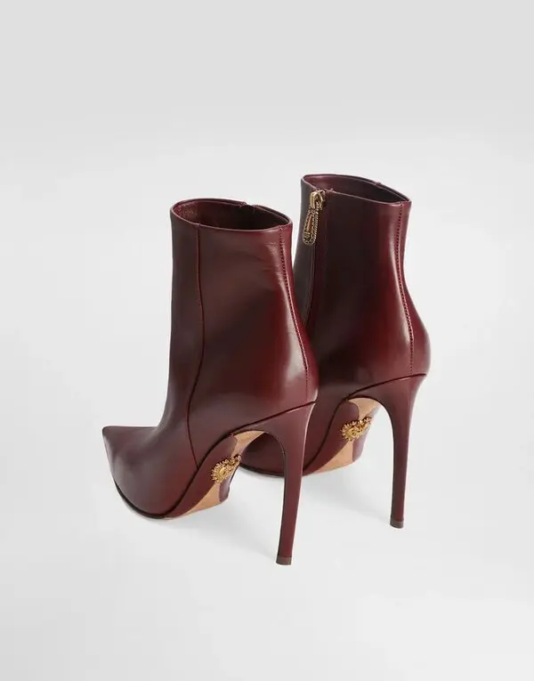 Dolce & Gabbana Pointed Toe Ankle Boots With Side Zipper