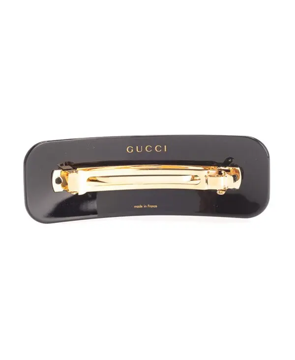 Gucci Crystal Logo Embellished Hair Clip