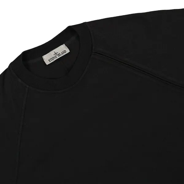Stone Island Crewneck Sweatshirt With Logo Patch - Black