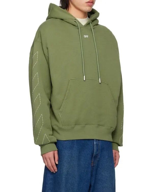 Off-White Logo Printed Drawstring Hoodie