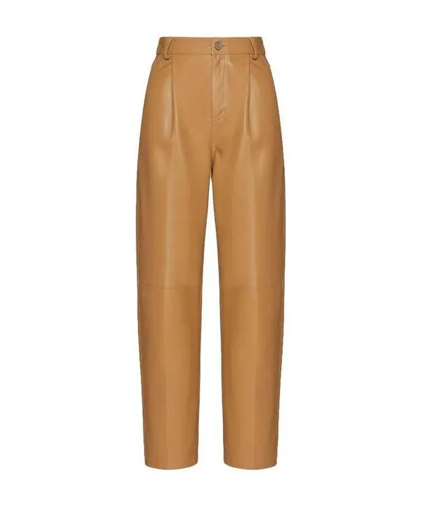 Red Valentino Leather Straight Leg Pants