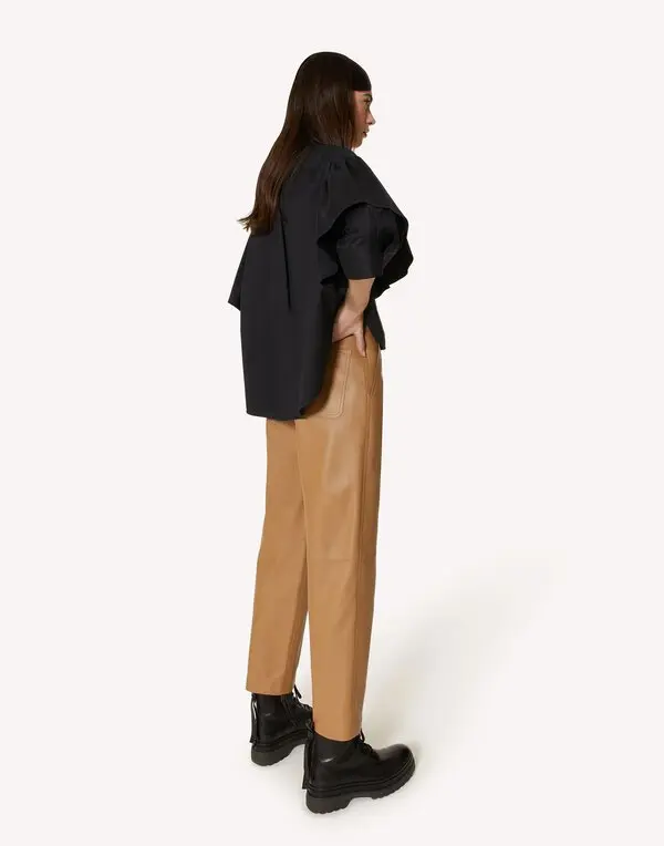 Red Valentino Leather Straight Leg Pants