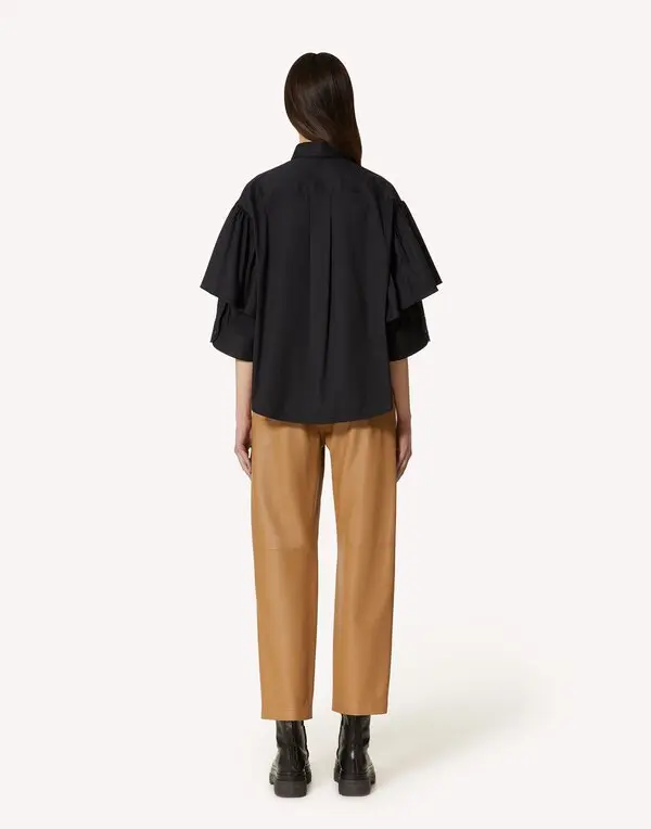 Red Valentino Leather Straight Leg Pants