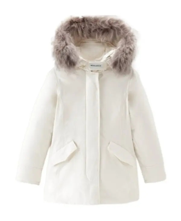 Woolrich Logo Parker Down Jacket - White
