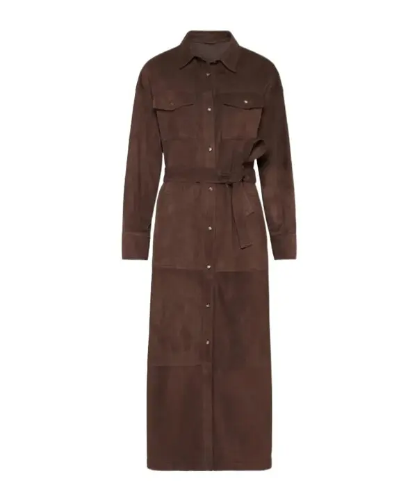 Brunello Cucinelli Belted Shirt Dress - Brown