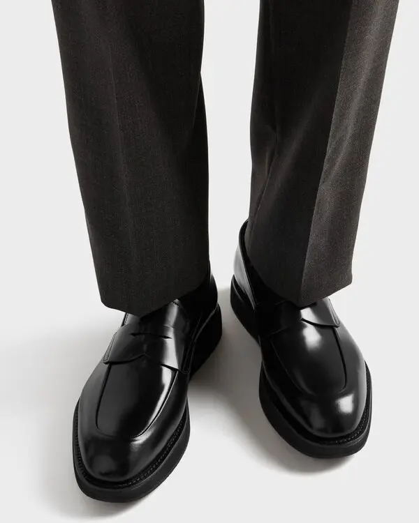 Prada Brushed Leather Loafers