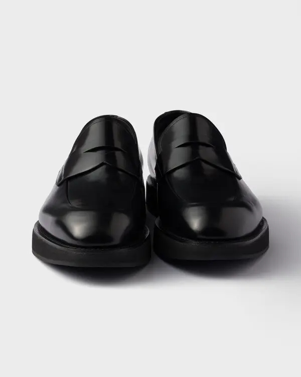 Prada Brushed Leather Loafers