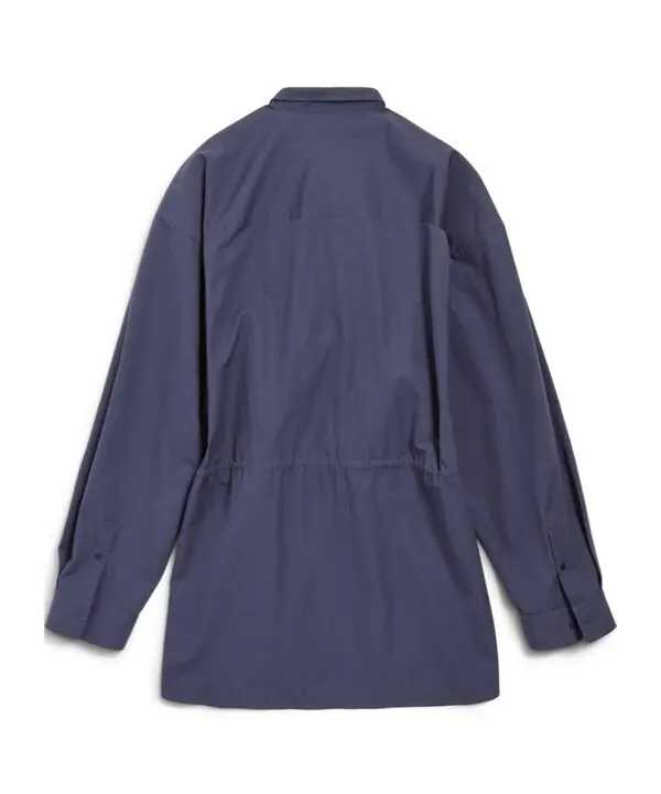 Balenciaga Asymmetrical Button Open Shirt Mini Dress - Faded Blue