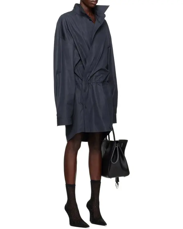 Balenciaga Asymmetrical Button Open Shirt Mini Dress - Faded Blue