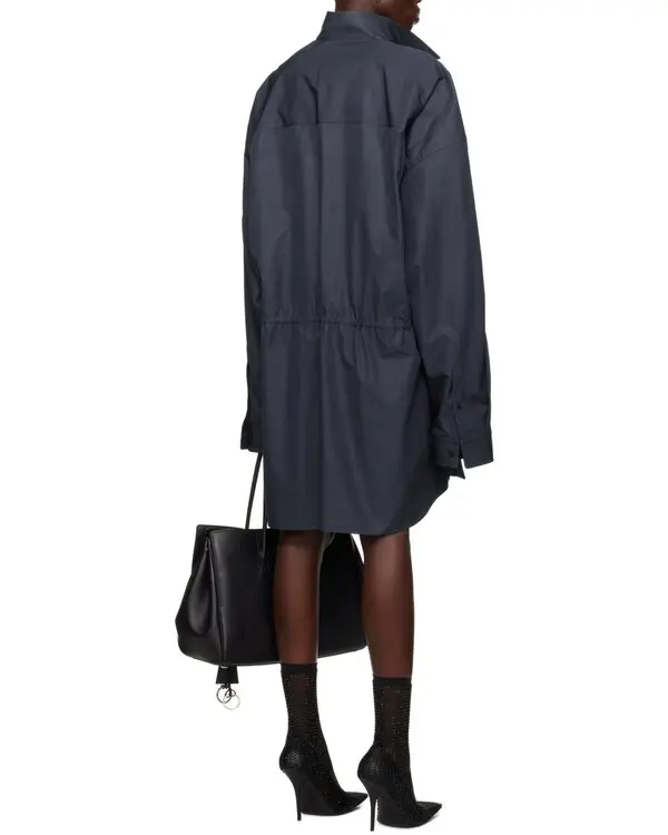 Balenciaga Asymmetrical Button Open Shirt Mini Dress - Faded Blue