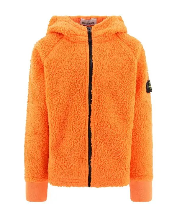 Stone Island Logo Patch Hooded Fleece Jacket