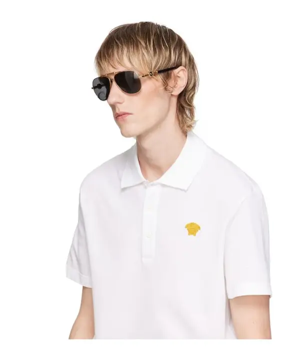 Versace Aviator Sunglasses With Temple Hardware