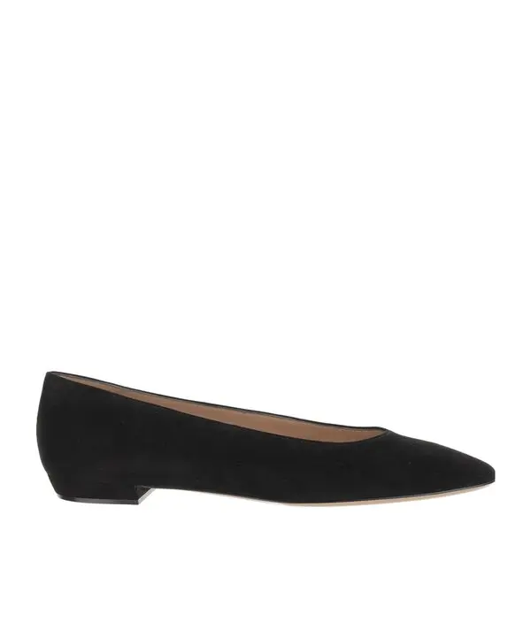 GIANVITO ROSSI Almond Toe Flats - Black