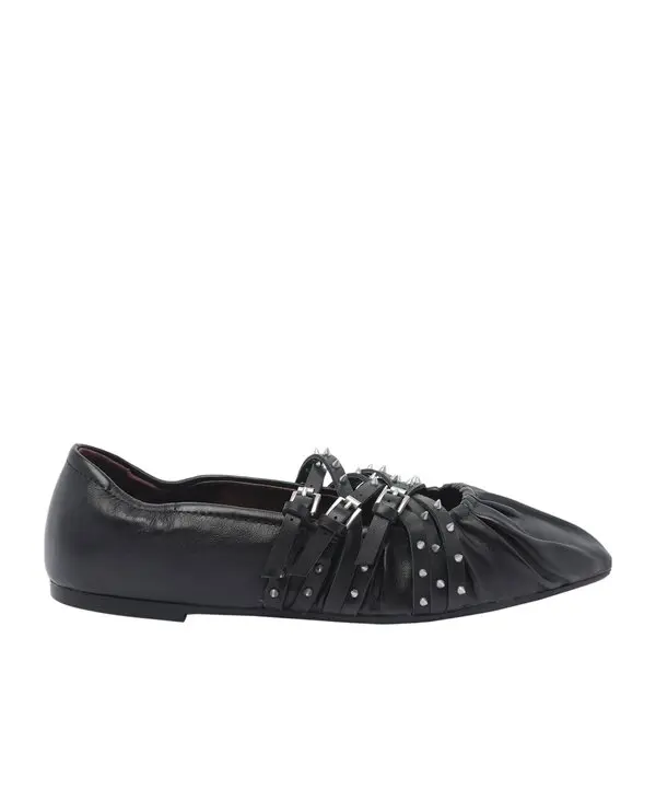Ash Pointed-toe Flats - Black