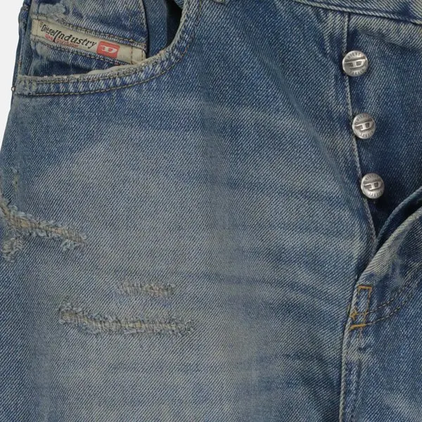DIESEL® 1996 D-sire Distressed Wide Leg Jeans - Blue