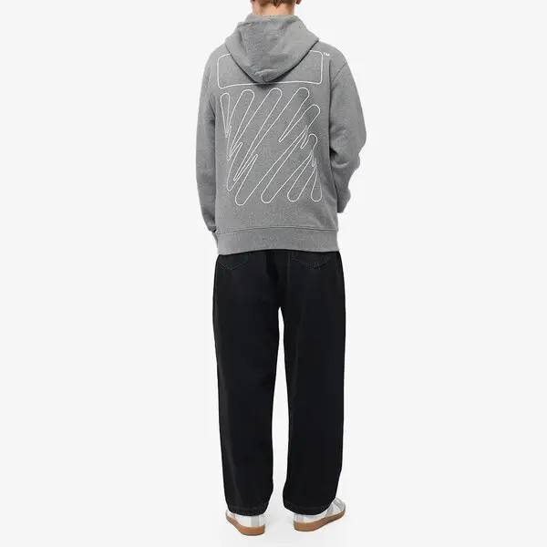 Off-White Wave Print Cotton Hoodie