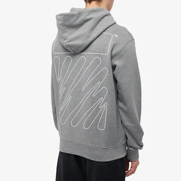 Off-White Wave Print Cotton Hoodie