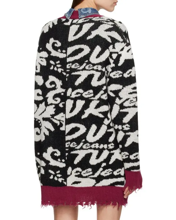 Versace Distressed V-neck Cardigan
