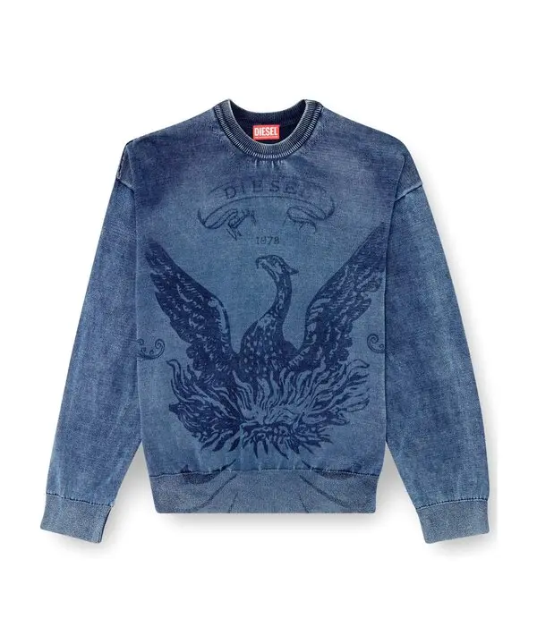 DIESEL® K-fenicol Oversized Phoenix Logo Sweatshirt - Blue