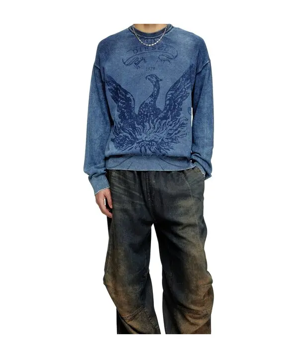 DIESEL® K-fenicol Oversized Phoenix Logo Sweatshirt - Blue