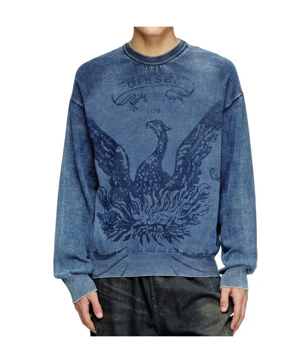 DIESEL® K-fenicol Oversized Phoenix Logo Sweatshirt - Blue
