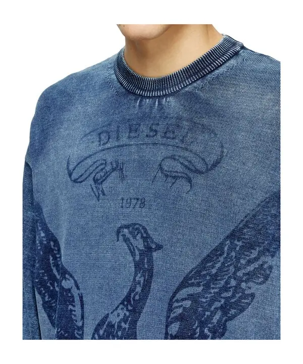 DIESEL® K-fenicol Oversized Phoenix Logo Sweatshirt - Blue