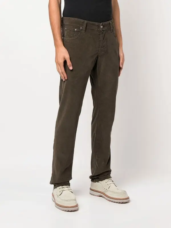 Jacob Cohen Logo Patch Low-rise Corduroy Trousers