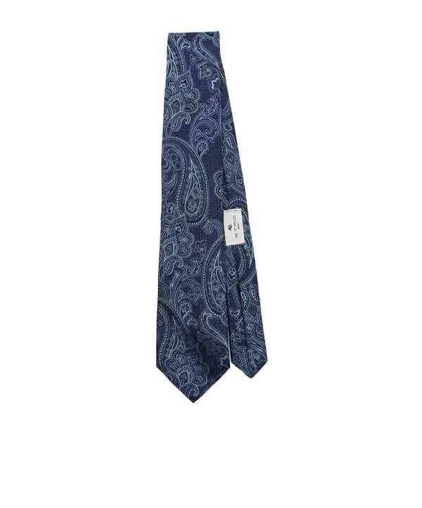 Etro Pattern Jacquard Pointed-tip Neck Tie - Blue