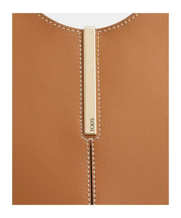 TOD'S Logo Engraved Mini Shopping Bag - Brown
