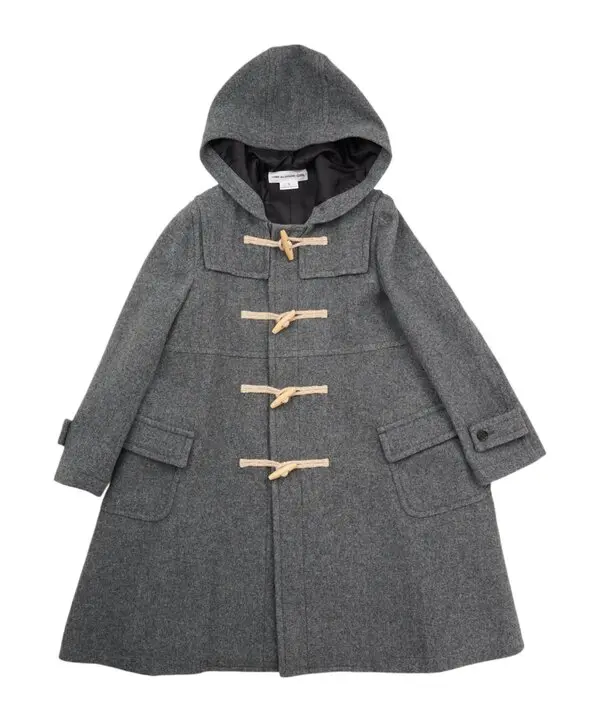 Comme Des Garçons Long Sleeved Hooded Coat With Toggle Fastening