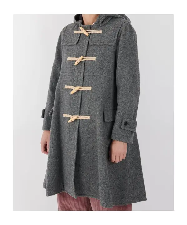 Comme Des Garçons Long Sleeved Hooded Coat With Toggle Fastening