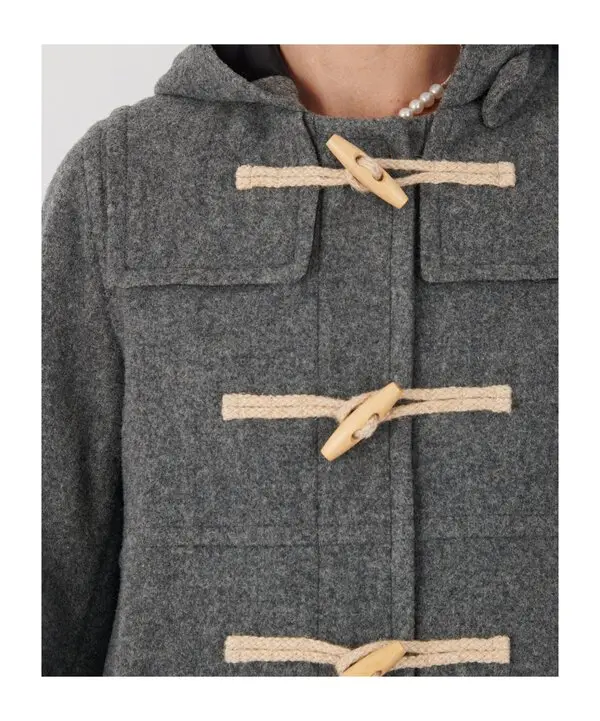 Comme Des Garçons Long Sleeved Hooded Coat With Toggle Fastening