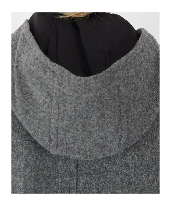 Comme Des Garçons Long Sleeved Hooded Coat With Toggle Fastening