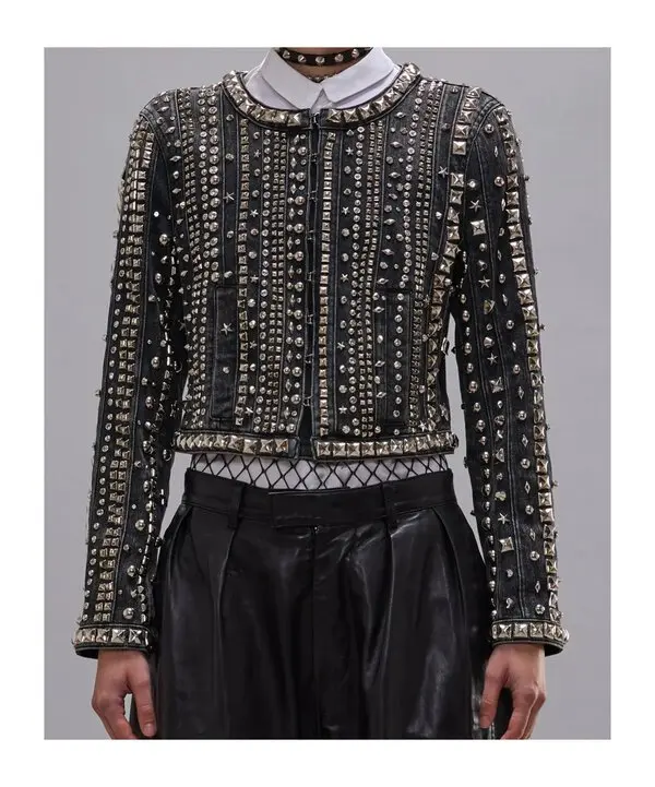 R13 Embellished Cropped Jacket