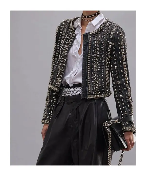 R13 Embellished Cropped Jacket
