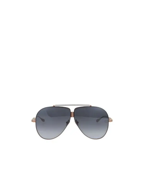 Valentino Garavani Rose Gold Tone Pilot Sunglasses - Gray
