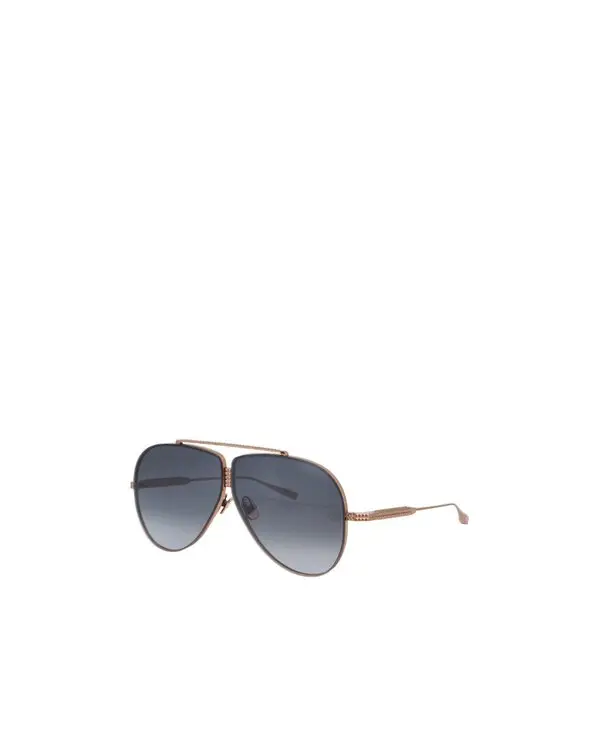 Valentino Garavani Rose Gold Tone Pilot Sunglasses - Gray