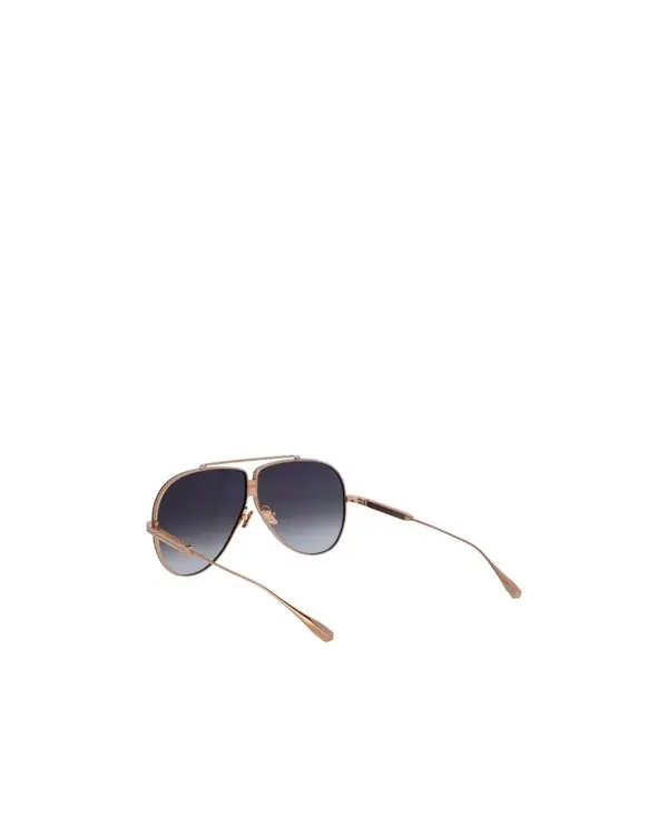 Valentino Garavani Rose Gold Tone Pilot Sunglasses - Gray
