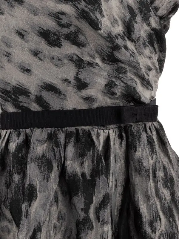 Dior Sleeveless V-neck Printed Pleated Midi Dress