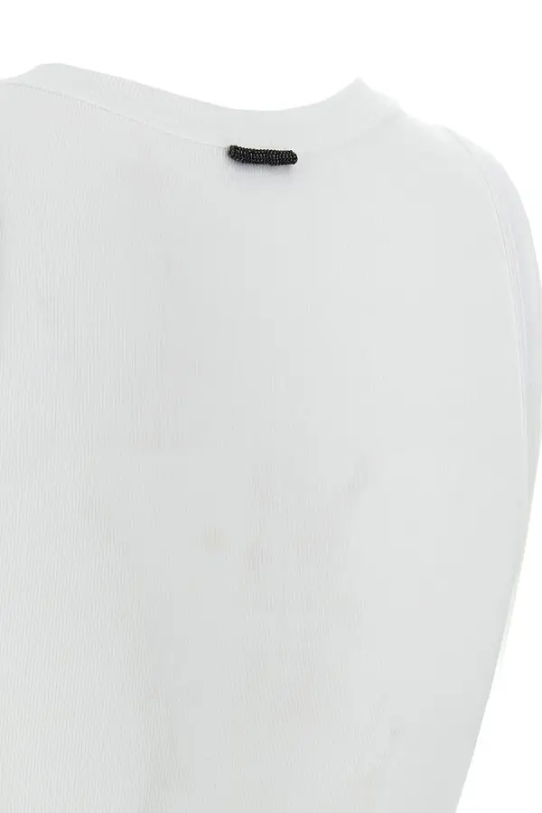 Brunello Cucinelli Ribbed Cotton Tank Top - White