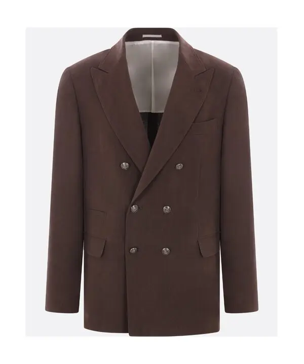 Brunello Cucinelli Double Breasted Two-piece Tailored Suit - Brown