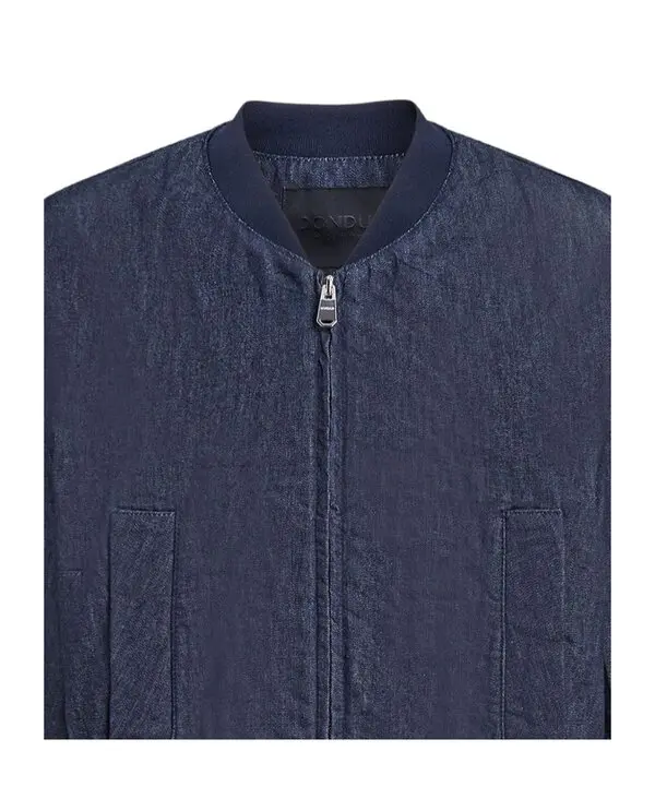 DONDUP Cropped Zip-up Denim Jacket With Ribbed Collar And Hem
