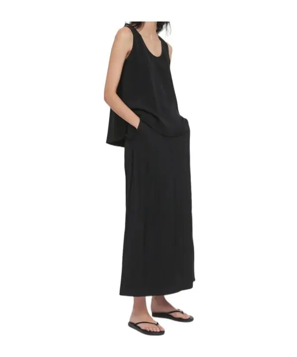 Partow Sleeveless Crew Neck Tank Top With Back Zip Closure