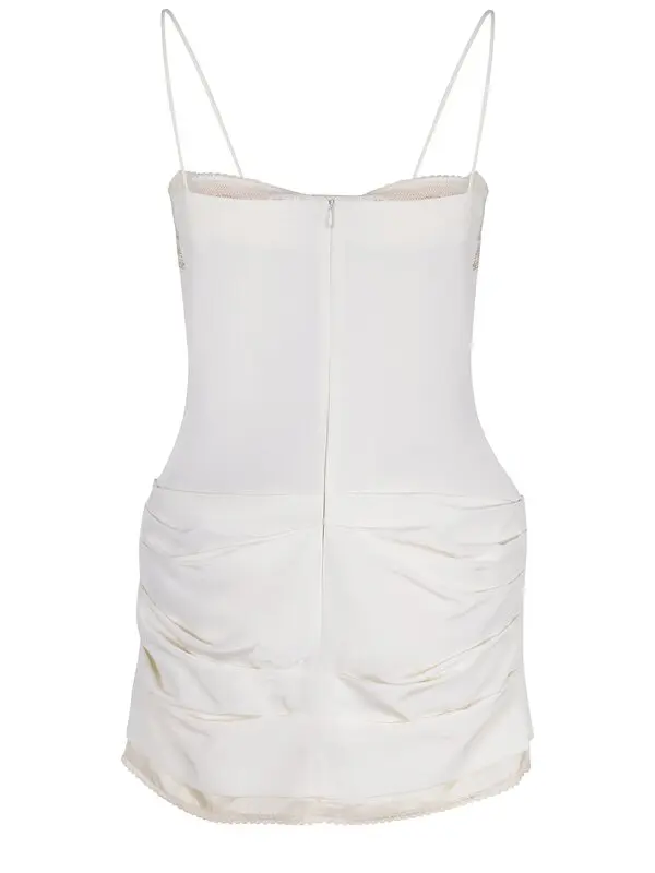 Magda Butrym Draped Lace-trim Mini Dress - Cream