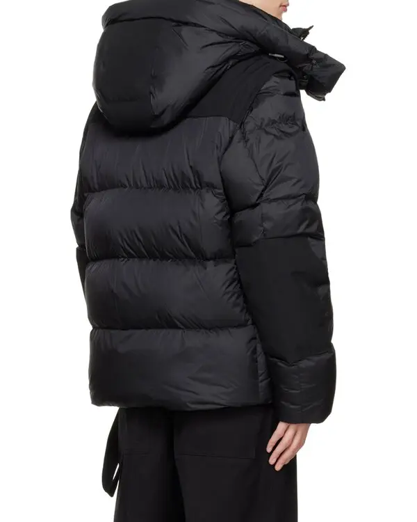 Burberry Logo Patch Hooded Puffer Jacket - Black