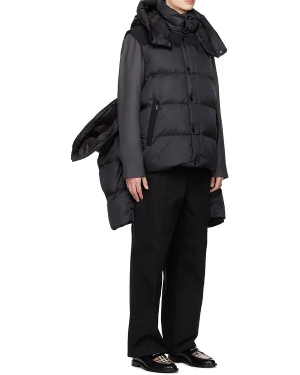 Burberry Logo Patch Hooded Puffer Jacket - Black