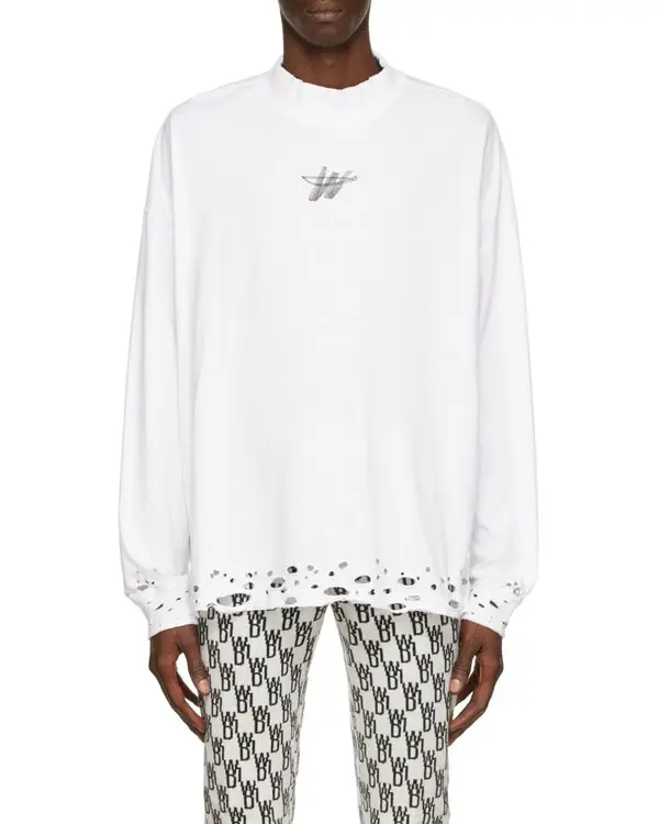We11Done Branded Perforated Sweatshirt