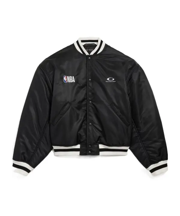 Balenciaga Nba Logo Bomber Jacket - Black