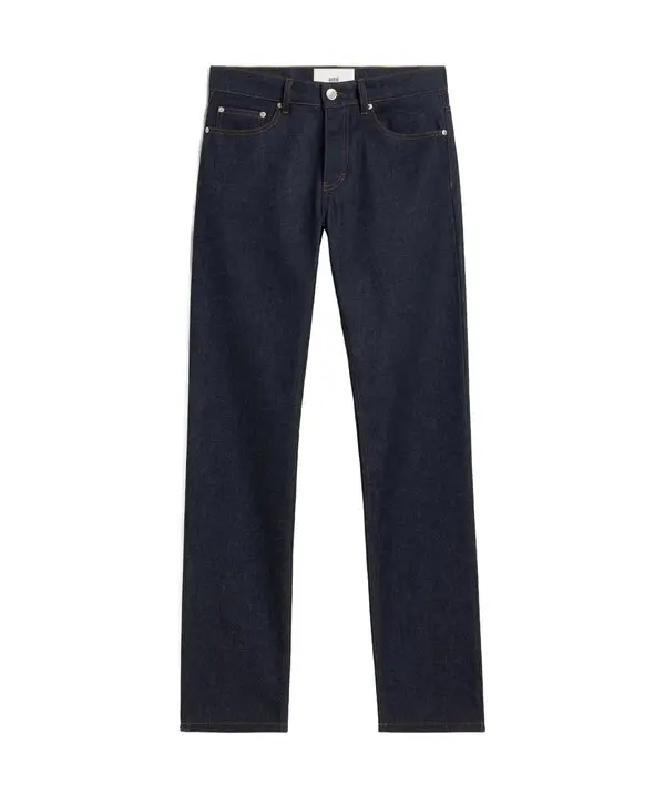 AMI Paris Straight-leg Jeans With Logo Patch