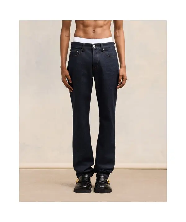AMI Paris Straight-leg Jeans With Logo Patch